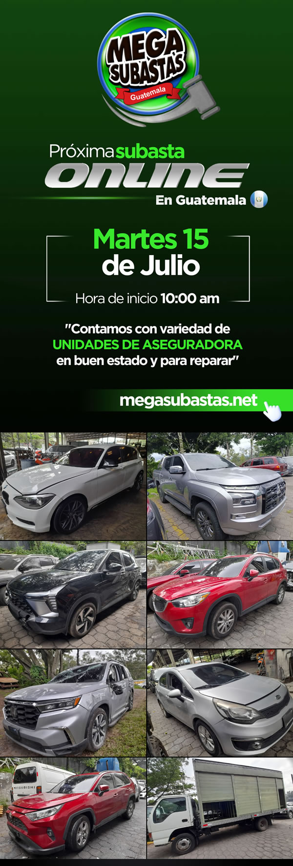 Mazda, Mitsubishi, Honda - Subasta de vehículos de aseguradora