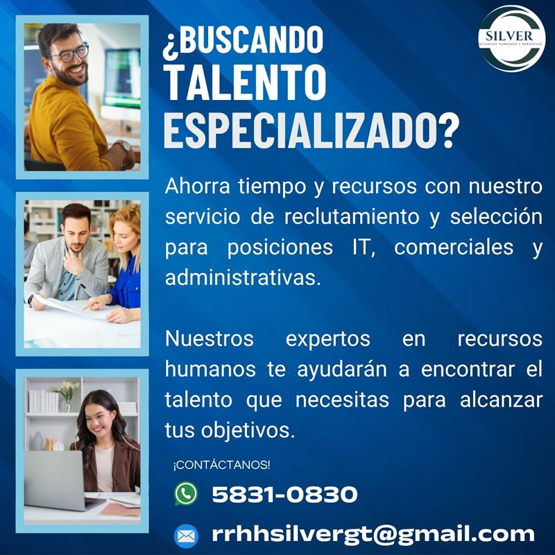 ¿Buscas reclutar talento para tu empresa? En SILVER Recursos Humanos queremos ayudarte